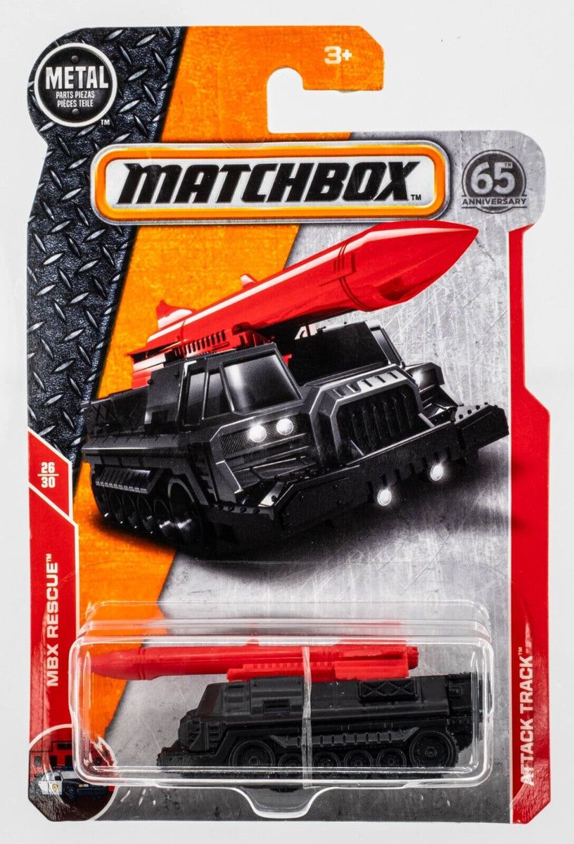 2018 Matchbox #83 Attack Track MATTE BLACK | RED | FSC – Village Diecast
