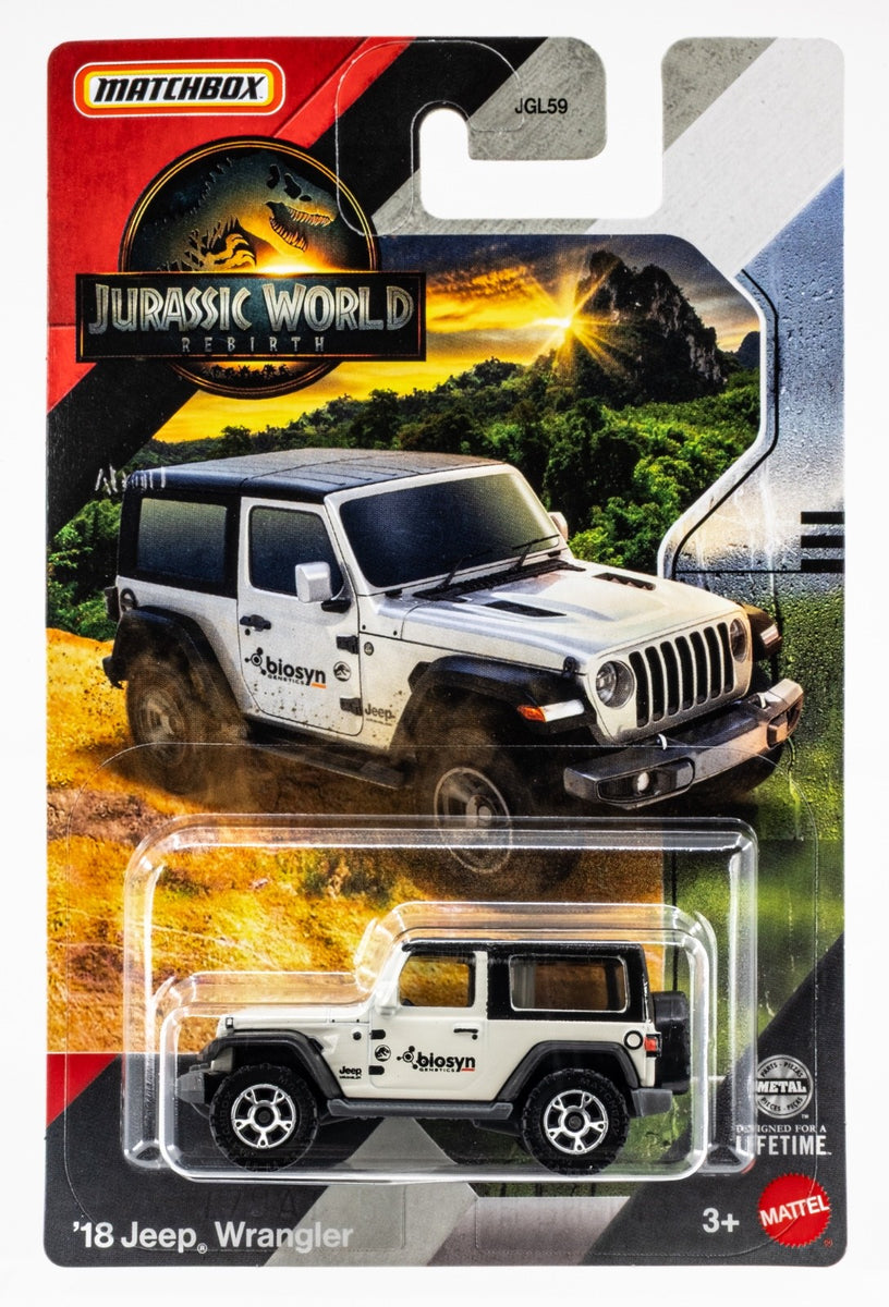 2025 Matchbox Jurassic World Rebirth '18 Jeep Wrangler WHITE | BIOSYN ...