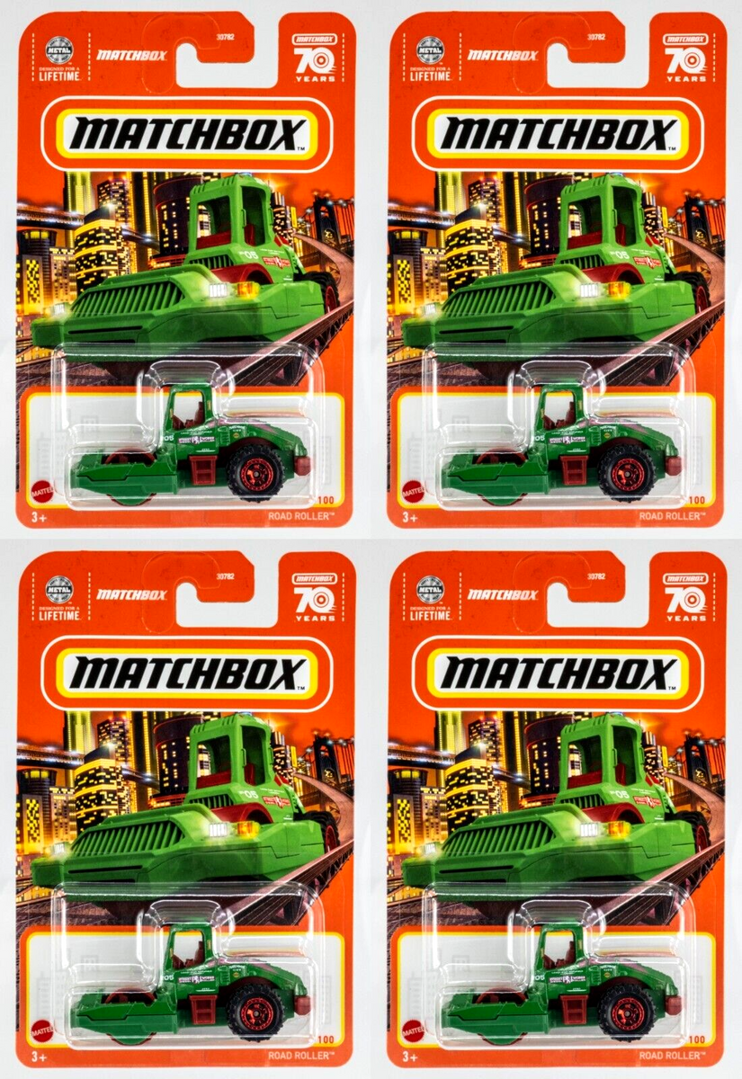 2023 Matchbox #52 Road Roller GREEN | RED | STREET WORKS | 4-PACK LOT ...