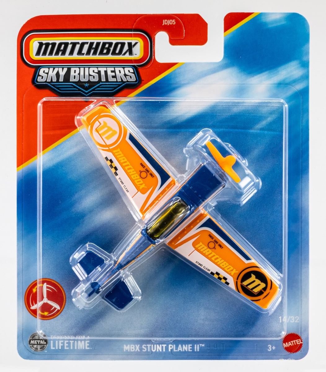 2025 Matchbox Sky Busters #14 MBX Stunt Plane BLUE | ORANGE | FSC ...