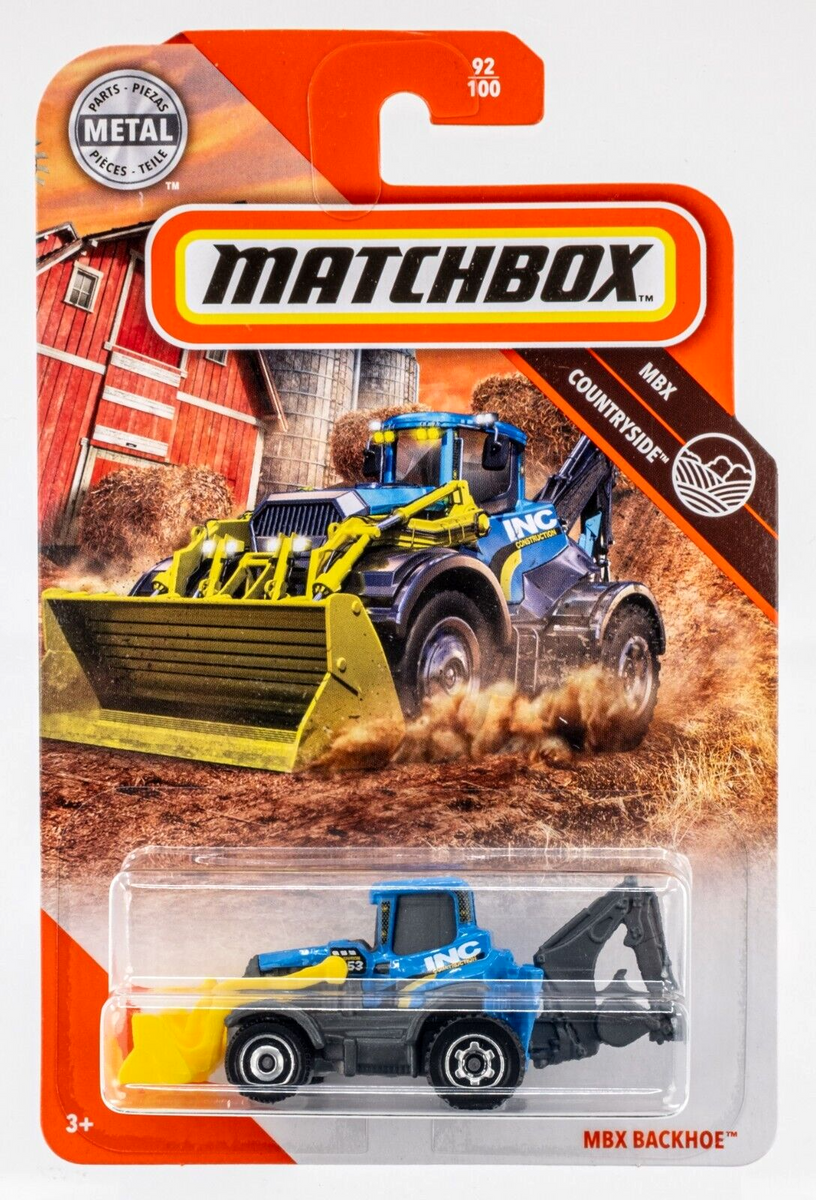 2020 Matchbox #92 MBX Backhoe BLUE | YELLOW | INC CONSTRUCTION | FSC ...