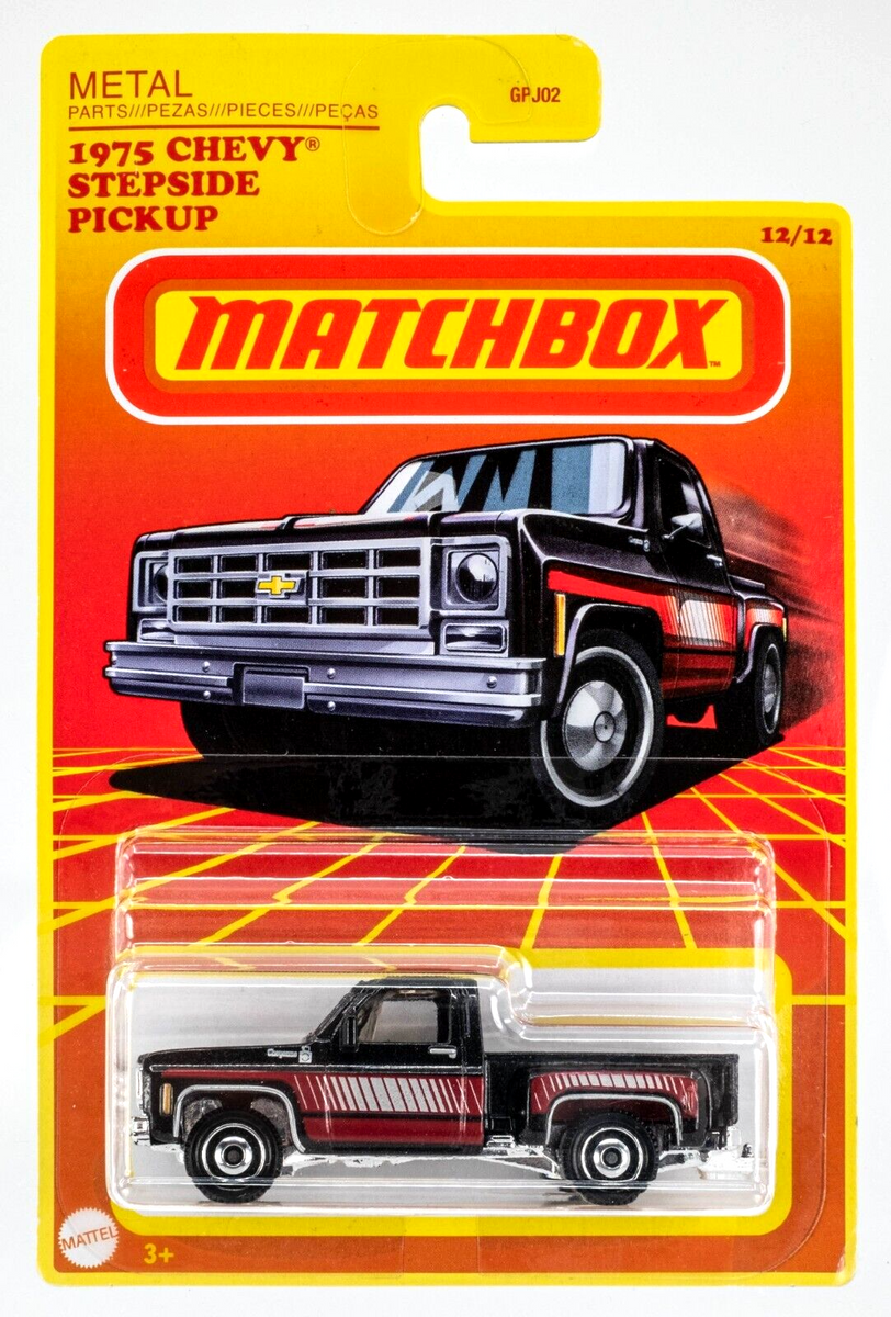 2020 Matchbox Target Retro #12 1975 Chevy Stepside Pickup BLACK METALL ...