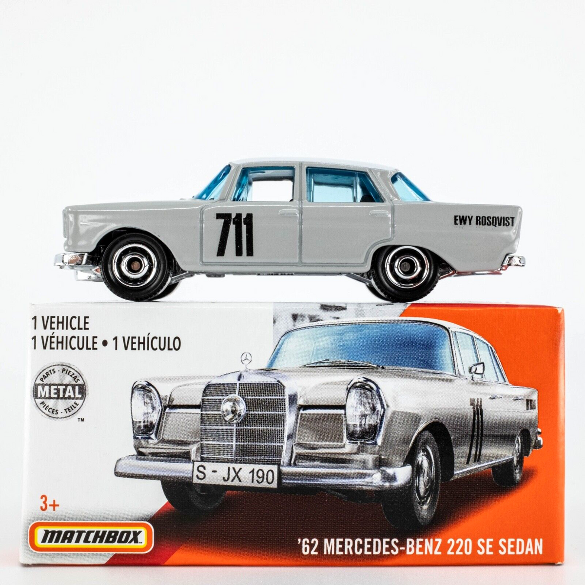 2020 Matchbox Power Grabs #100 '62 Mercedes-Benz 220 SE Sedan GREY | F ...