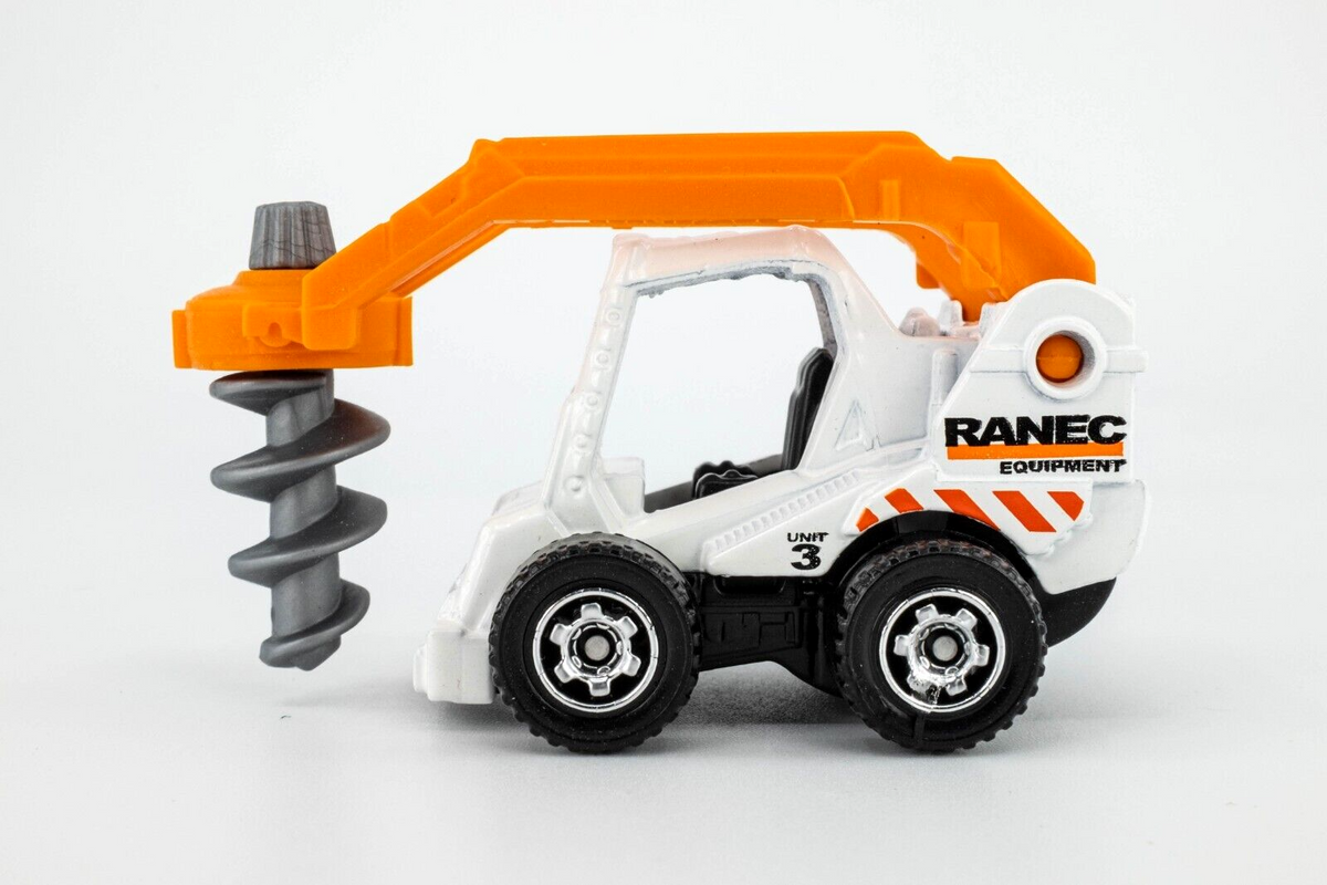 2021 Matchbox "MBX Road Crew" Drill Digger WHITE | RANEC EQUIPMENT | M ...
